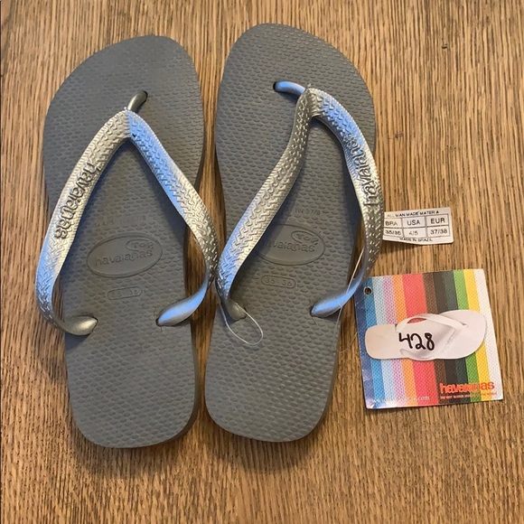 Havaianas | Shoes | Havaianas 3536 Grey Silver Wide Strap New | Poshmark